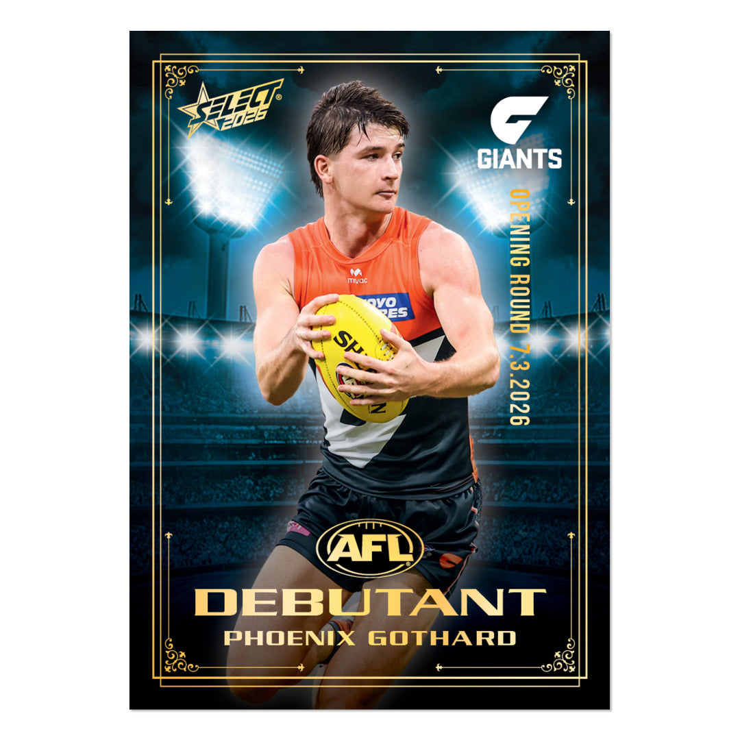 Official AFL 2026 Debutant Collector Cards – Select Cards