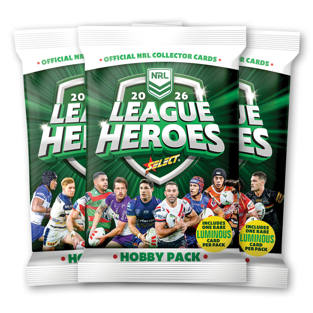 2026 NRL League Heroes Hobby Box (18 Packs) – Select Cards