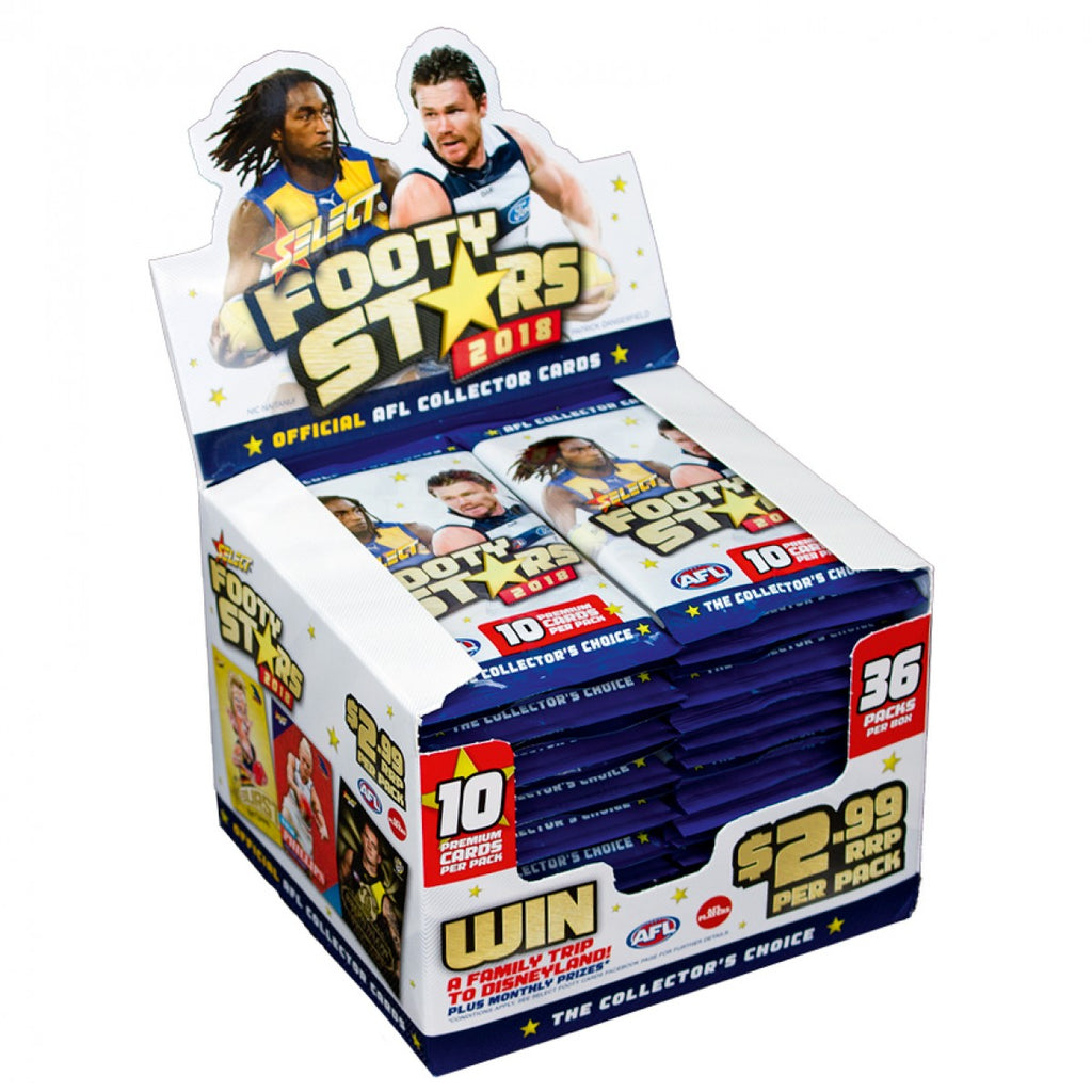 2018 AFL Footy Stars Sealed Box (36 Packs) – Select Cards